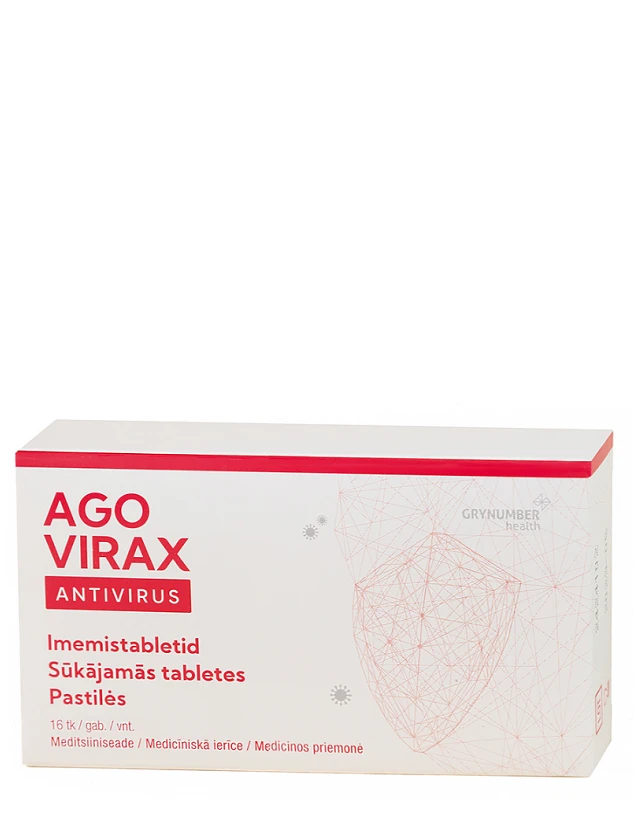 Agovirax Antivirus ar jota-karaginānu, 16 sūkājamās tabletes