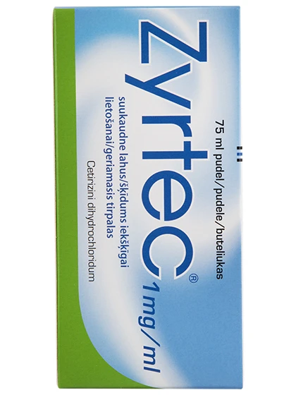Zyrtec sīrups, 1 mg, 75 ml - InternetAptieka.lv