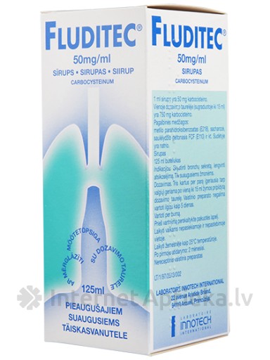 Fluditec sīrups 5%, 125 ml - InternetAptieka.lv