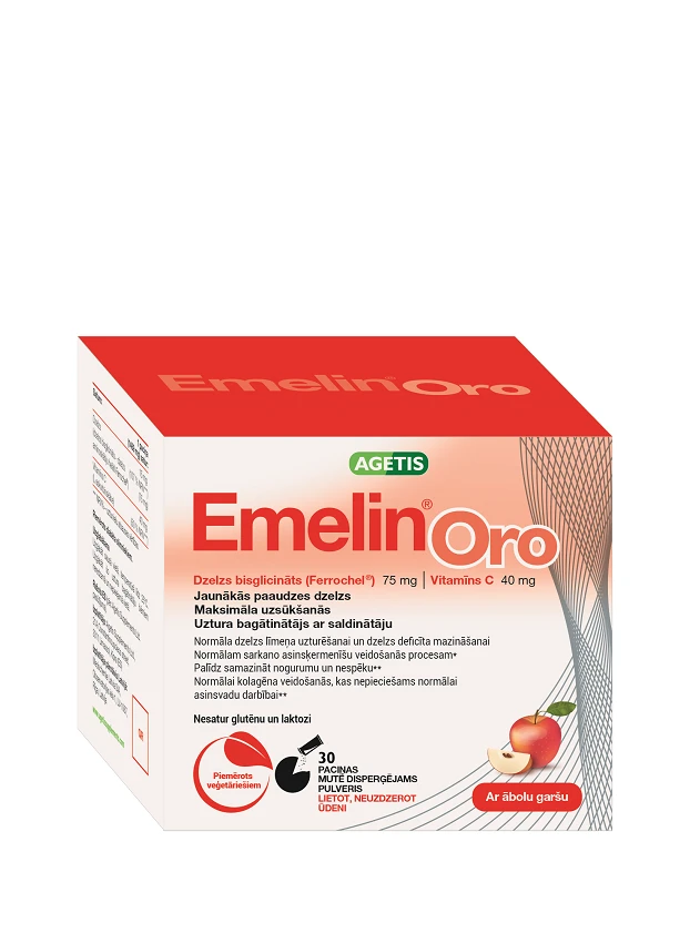 Emelin® Oro 75 mg/40 mg, 30 paciņas - InternetAptieka.lv