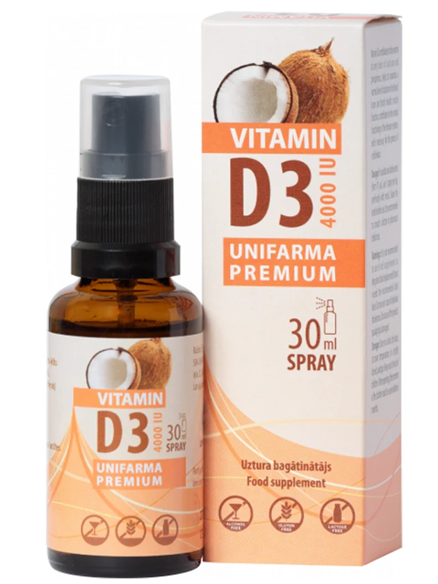 Unifarma Premium D3 vitamin sprejs - InternetAptieka.lv