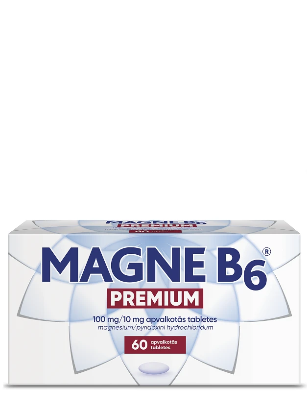 MAGNE B6 Premium magnijs 100 mg/10 mg tabletes, 60 gab