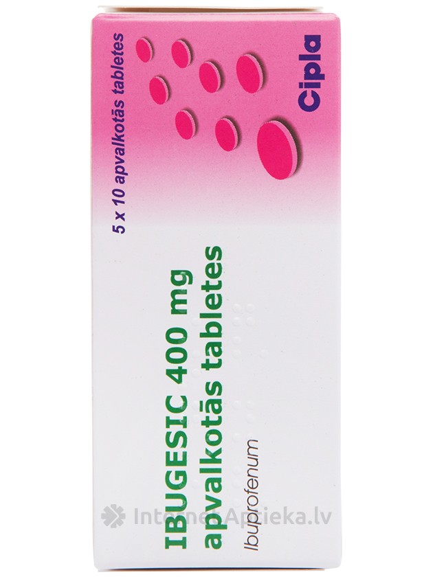 Ibugesic 400 mg, 50 apvalkotās tabletes - InternetAptieka.lv