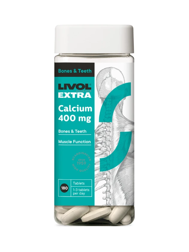 LIVOL EXTRA Calcium 400 mg, 180 gb. - InternetAptieka.lv