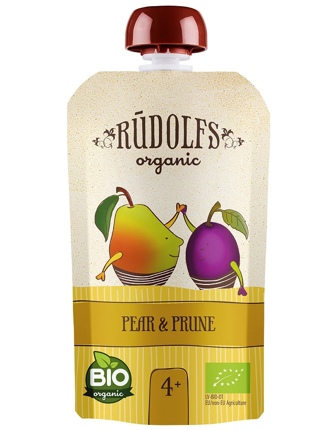 Rūdolfs BIO Bumbieru žāvētu plūmju biezenis DP, 110 g