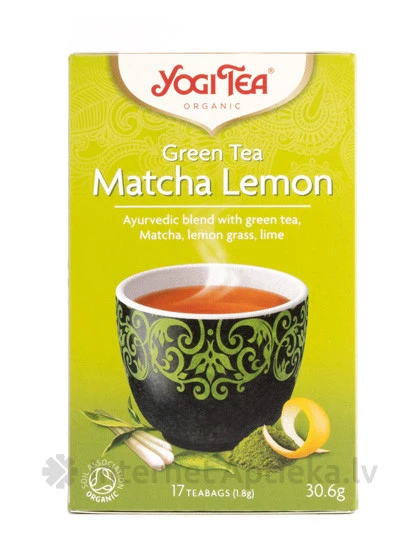 Yogi Matcha Lemon zaļā tēja, 17 paciņas - InternetAptieka.lv