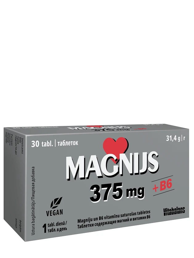 Magnijs 375mg + B6, 30 tabletes - InternetAptieka.lv