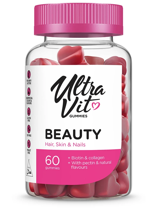 UltraVit Gummies Beauty košļājamas tabletes, 60 gb.