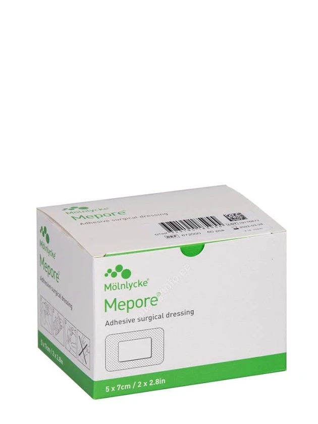 Mepore plāksteri sterili 5 x7 cm, 60 gb.
