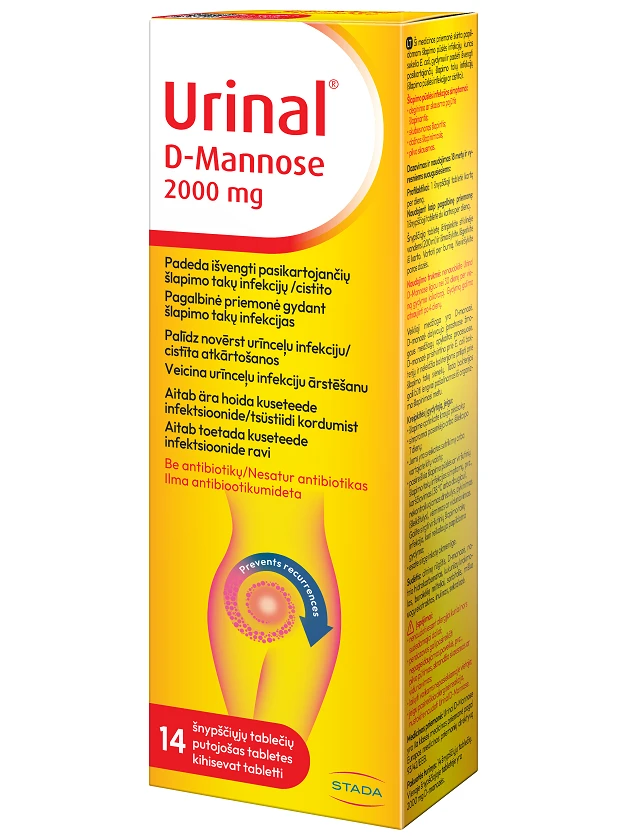 Walmark Urinal D-mannoos kihisevad tabletid, 14 tk. - InternetAptieka.lv