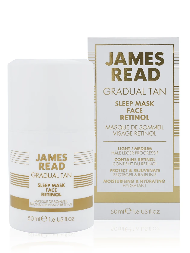 JAMES READ Nakts maska sejas iedegumam ar retinolu.