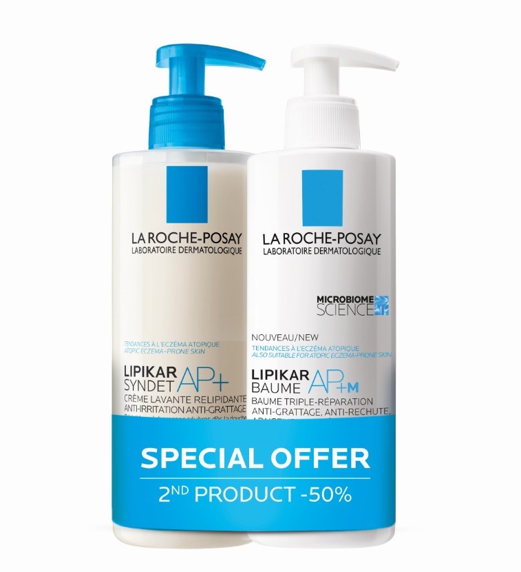 La Roche Duo Lipicar Baume AP+M + Lipicar Syndet AP+, 2x400 ml