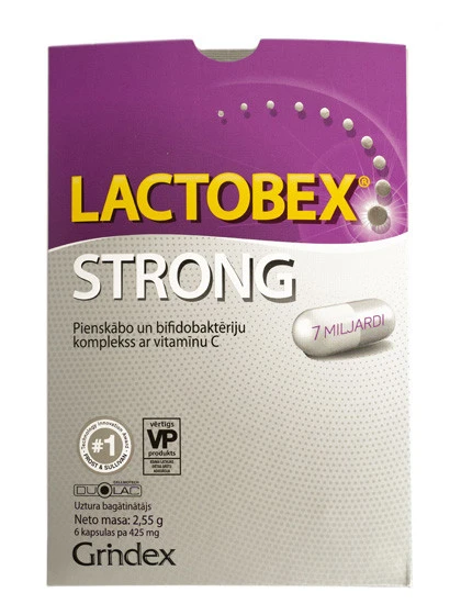 Lactobex Strong 425 mg, 6 kapsulas - InternetAptieka.lv