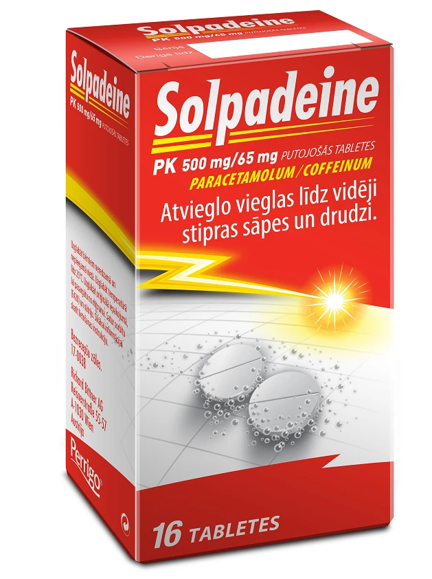 Solpadeine PK 500/65mg, 16 tabletes - InternetAptieka.lv