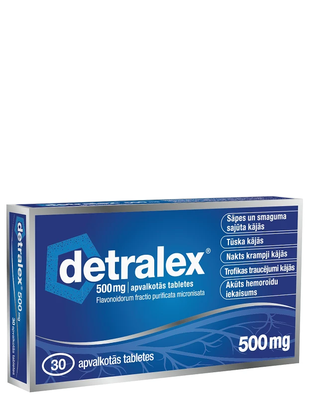DETRALEX 500mg apvalkotās tabletes, 30 gab