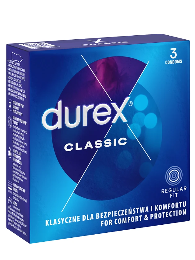 DUREX Classic klasiskie prezervatīvi, 3 gab