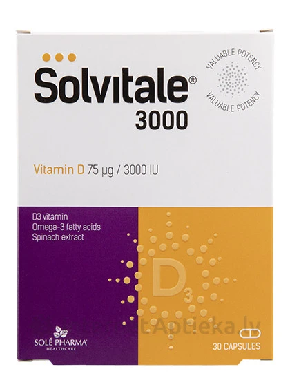 Solvitale D+Omega-3, 30 kapsulas - InternetAptieka.lv