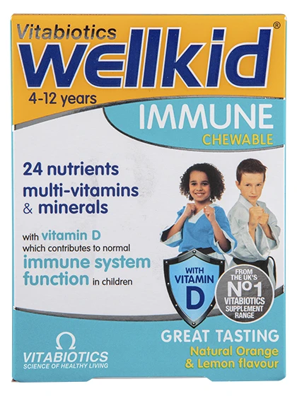 Vitabiotics Wellkid Immune 4 - 12 gadu vecumam, 30 gb