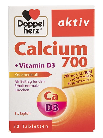 Doppelherz Activ Calcium 700 + Vitamīns D3, 30 tabletes