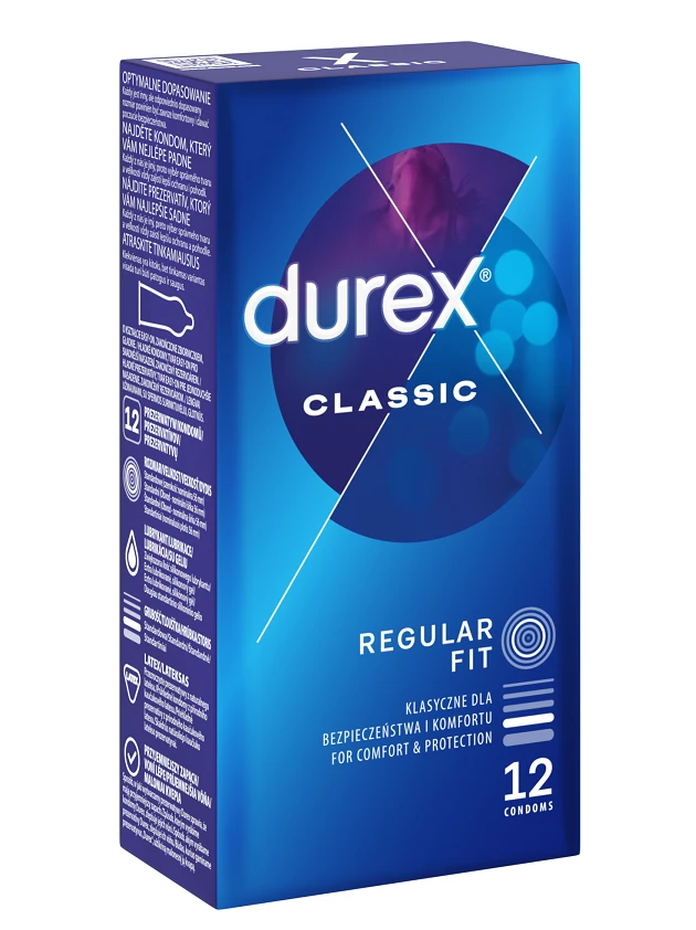 DUREX Classic klasiskie prezervatīvi, 12 gb.