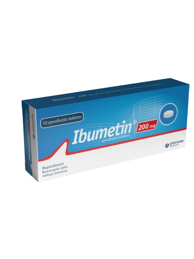 Ibumetin 200 mg, 10 apvalkotās tabletes - InternetAptieka.lv