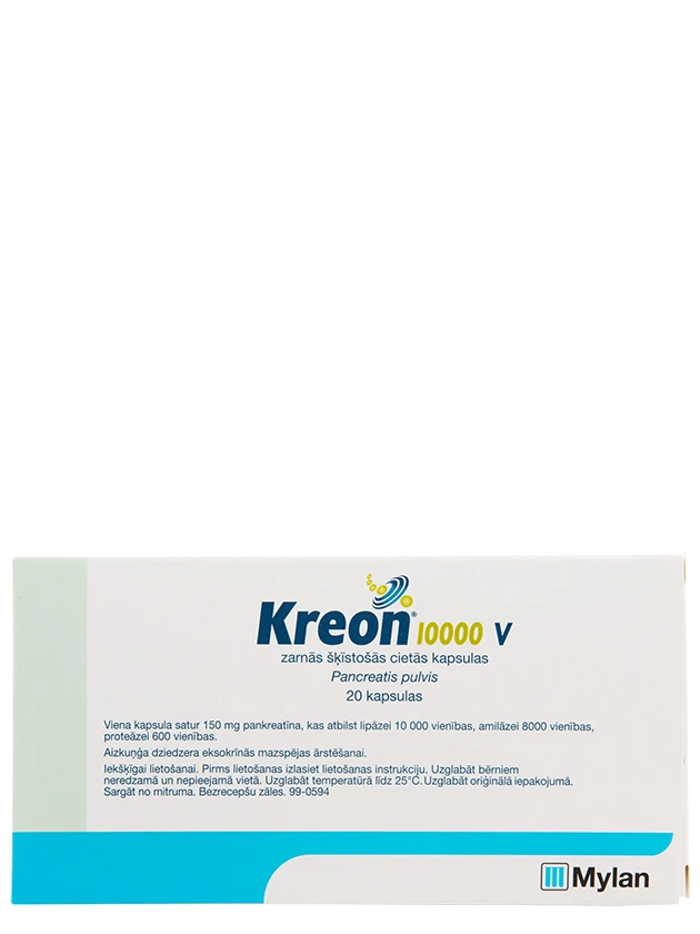 Kreon 10000 V, 20 kapsulas - InternetAptieka.lv