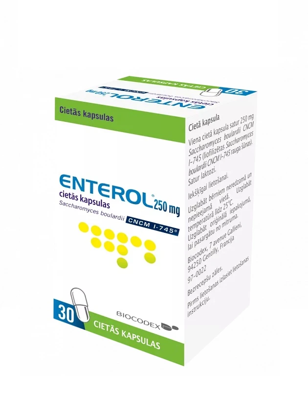 Enterol 250mg, 30 cietās kapsulas - InternetAptieka.lv