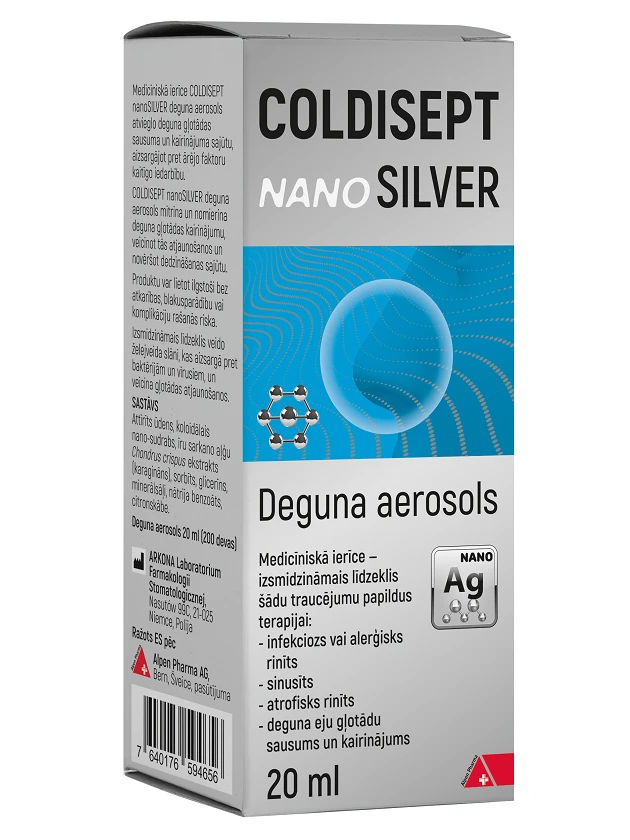 Coldisept Nano Silver deguna aerosols 20ml - InternetAptieka.lv