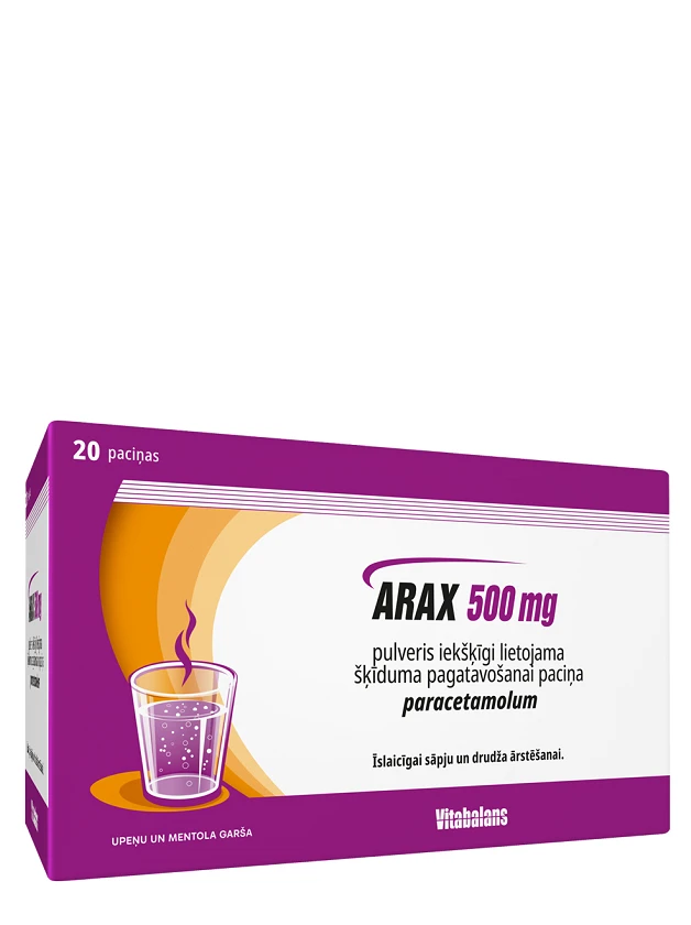 Arax 500 mg pulveris šķīduma pagatavošanai, 20 paciņas