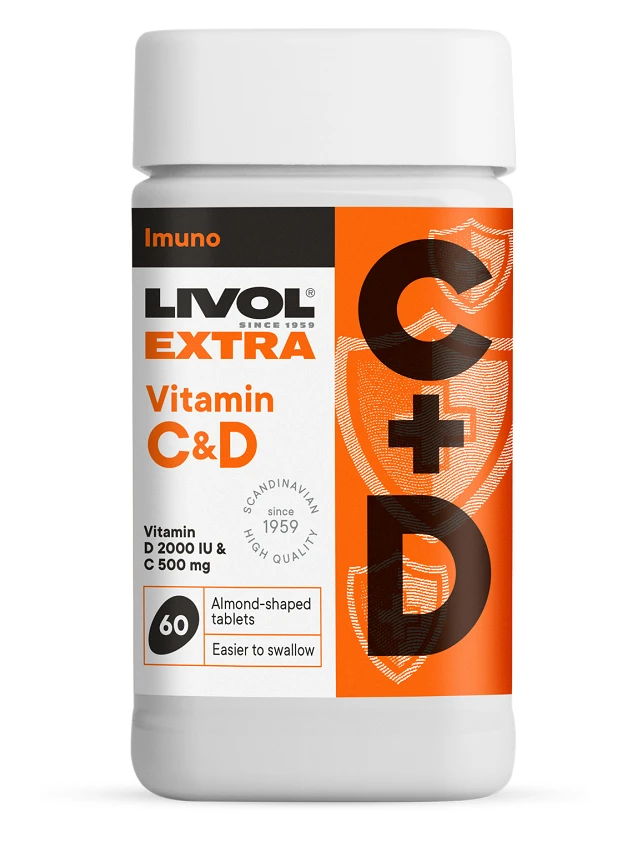 LIVOL EXTRA Vitamīni C&D, 60 tabletes - InternetAptieka.lv