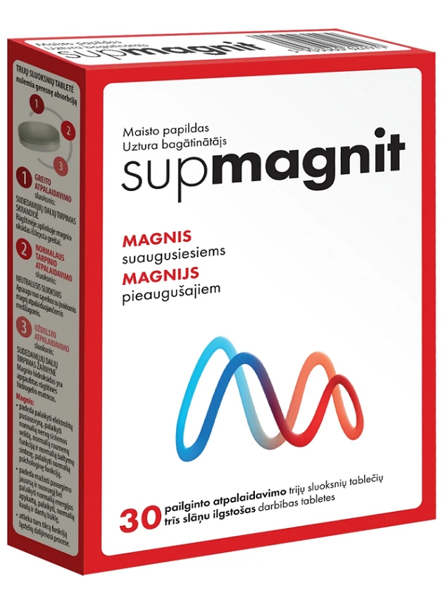 Supmagnit Magnijs 364 mg, 30 tabletes - InternetAptieka.lv