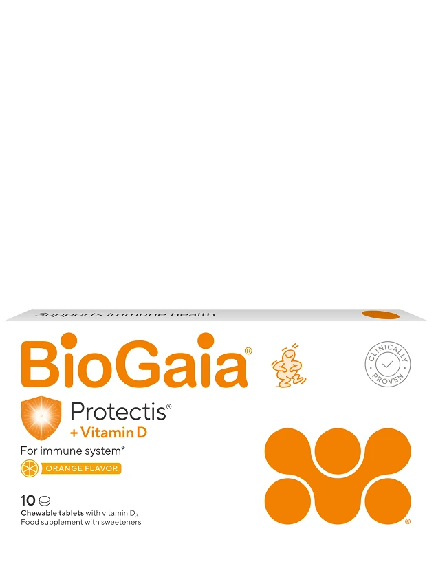 BioGaia® Protectis® košļājamās tabletes ar D vitamīnu, 10 gb.