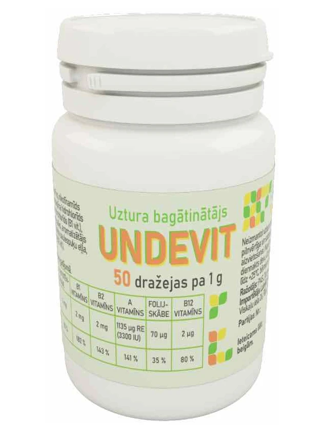 Undevit dražejas, 50 gb.| InternetAptieka.lv