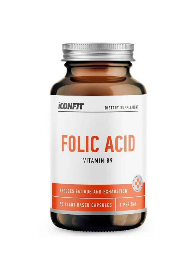 ICONFIT Folic Acid (Vitamin B9, 400 μg), 90 kapsulas