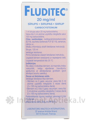 Fluditec sīrups 2%, 125 ml - InternetAptieka.lv