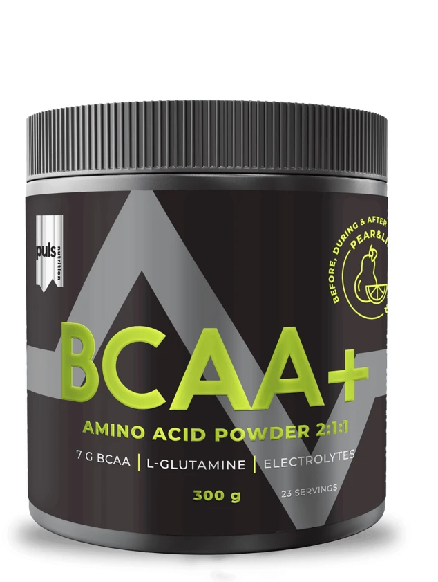 Puls BCAA+ Aminoskābju pulveris bumbieru un laima, 300 g