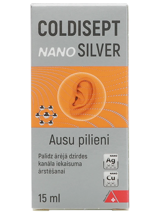 Coldisept Nano Silver, ausu pilieni, 15 ml - InternetAptieka.lv